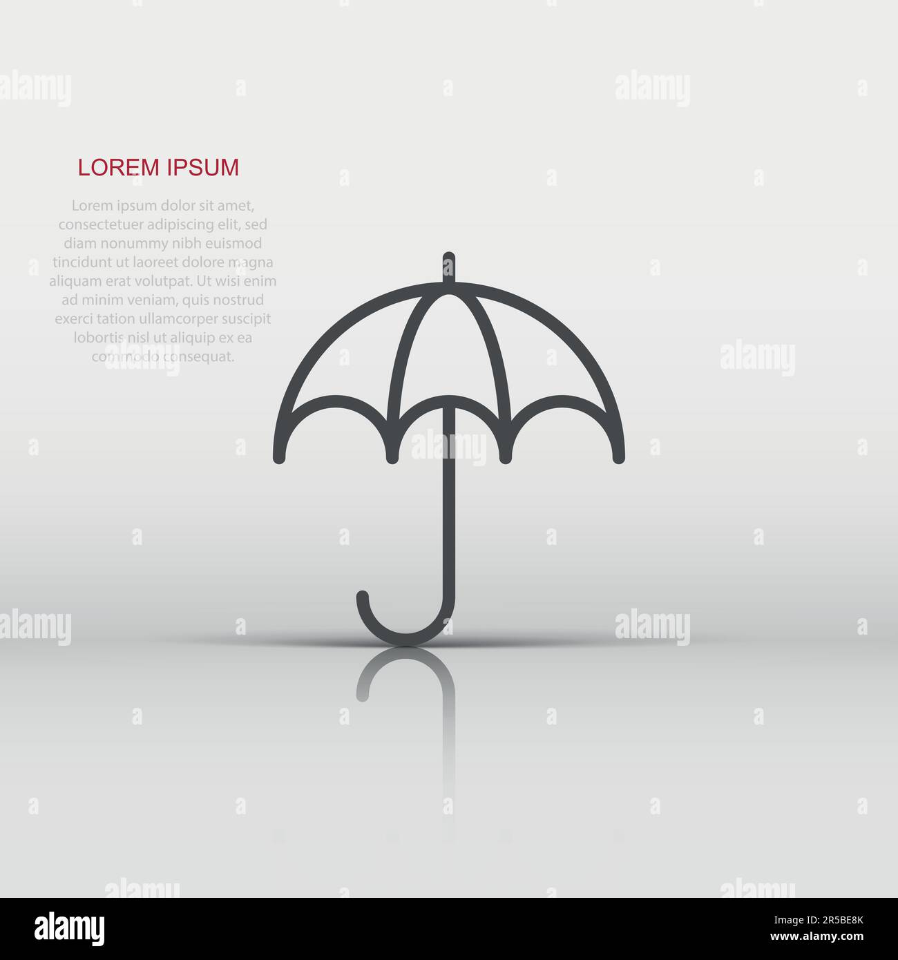 Umbrella icon in flat style. Parasol vector illustration on white ...