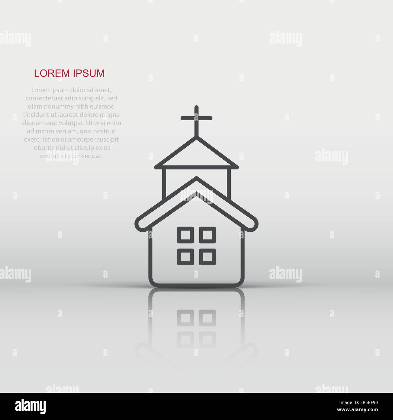 Church icon in flat style. Chapel vector illustration on white isolated ...