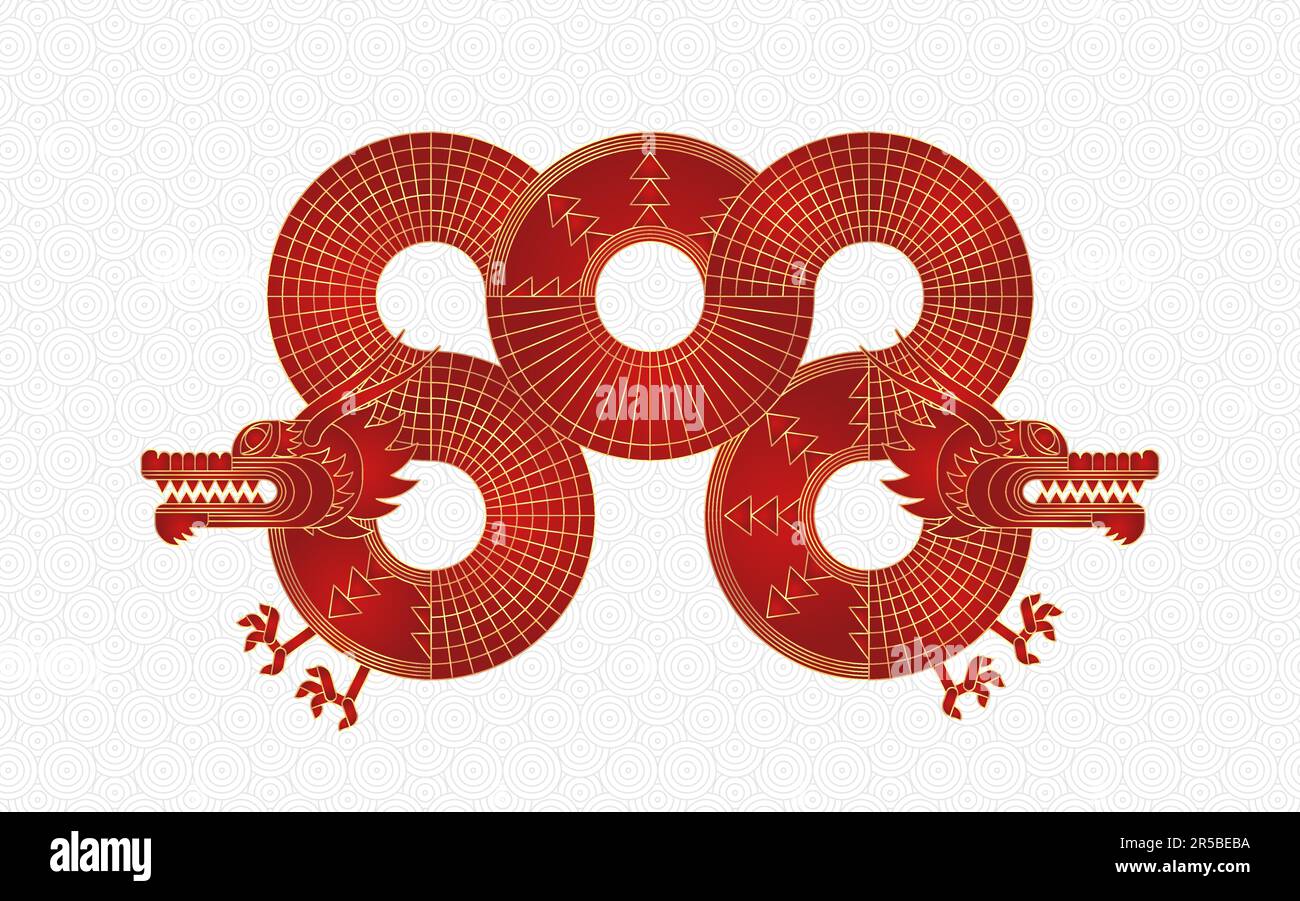 Chinese dragon. Geometric shapes, modern geometry design Stock Vector ...