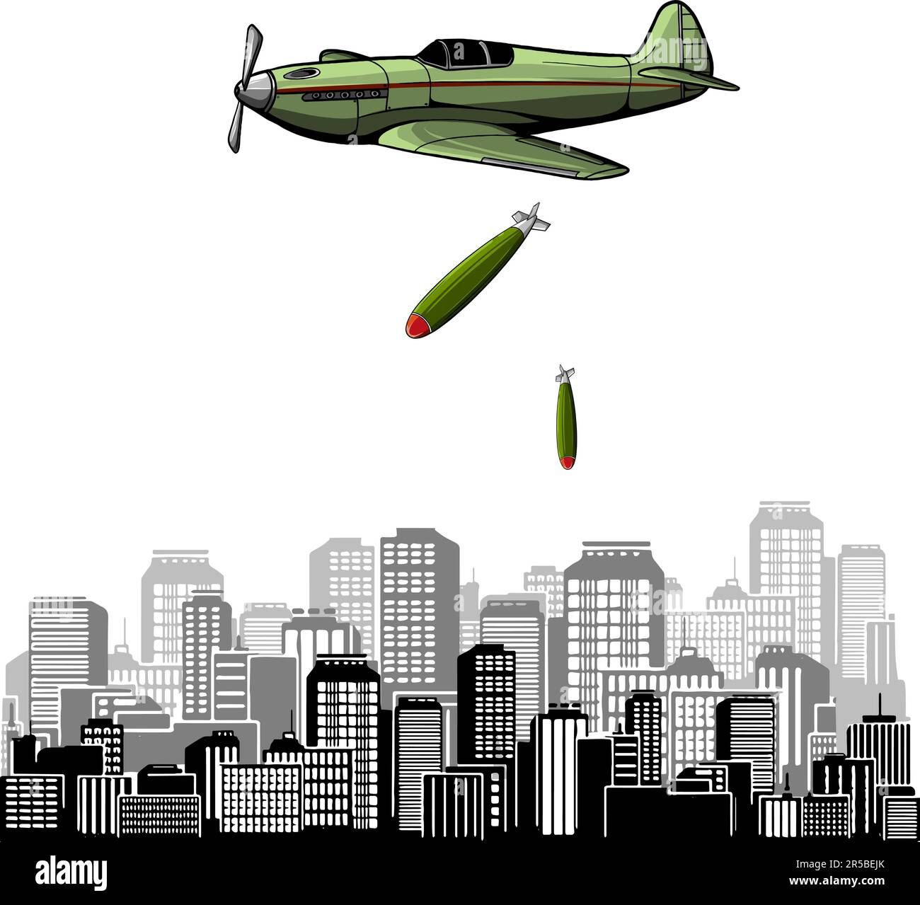 vevector illustration of bomber plane on city Stock Vector Image & Art - Alamy