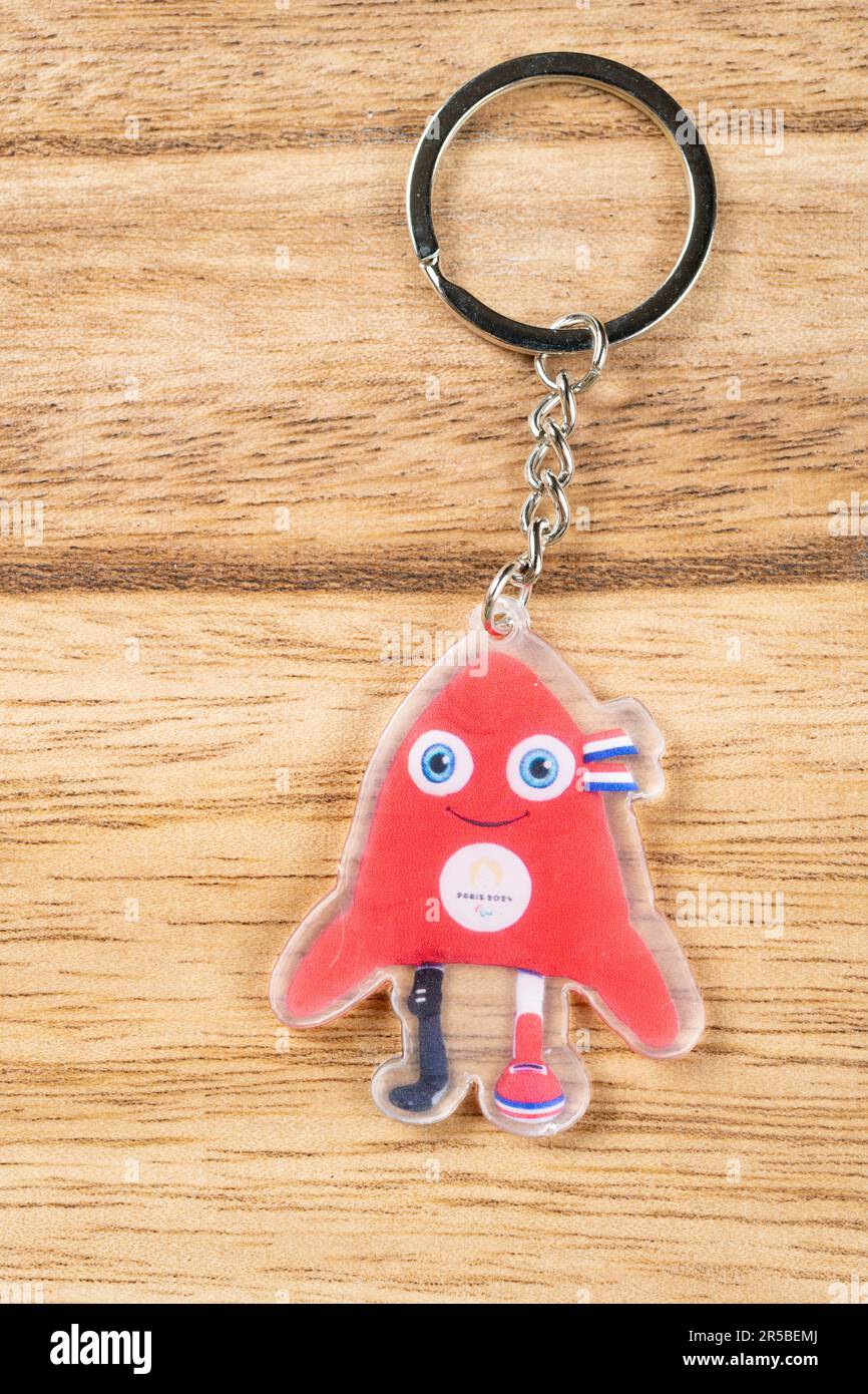 ZHONGSHAN China-June 2,2023:Paris Olympic Games 2024 mascot the Phryges ...