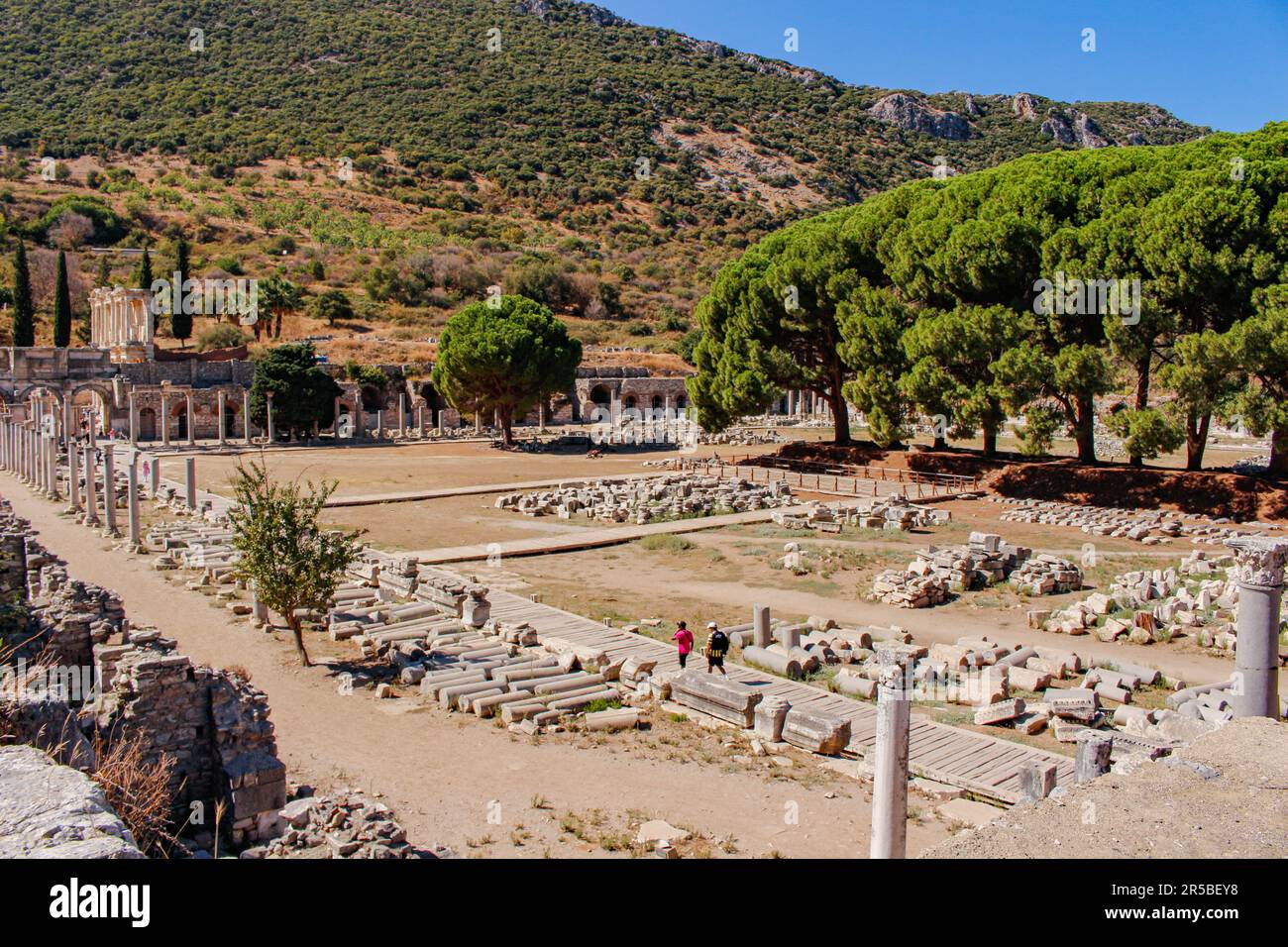 Ancient library of Celsus in Ephesus in Turkey. Ancient architectural ...