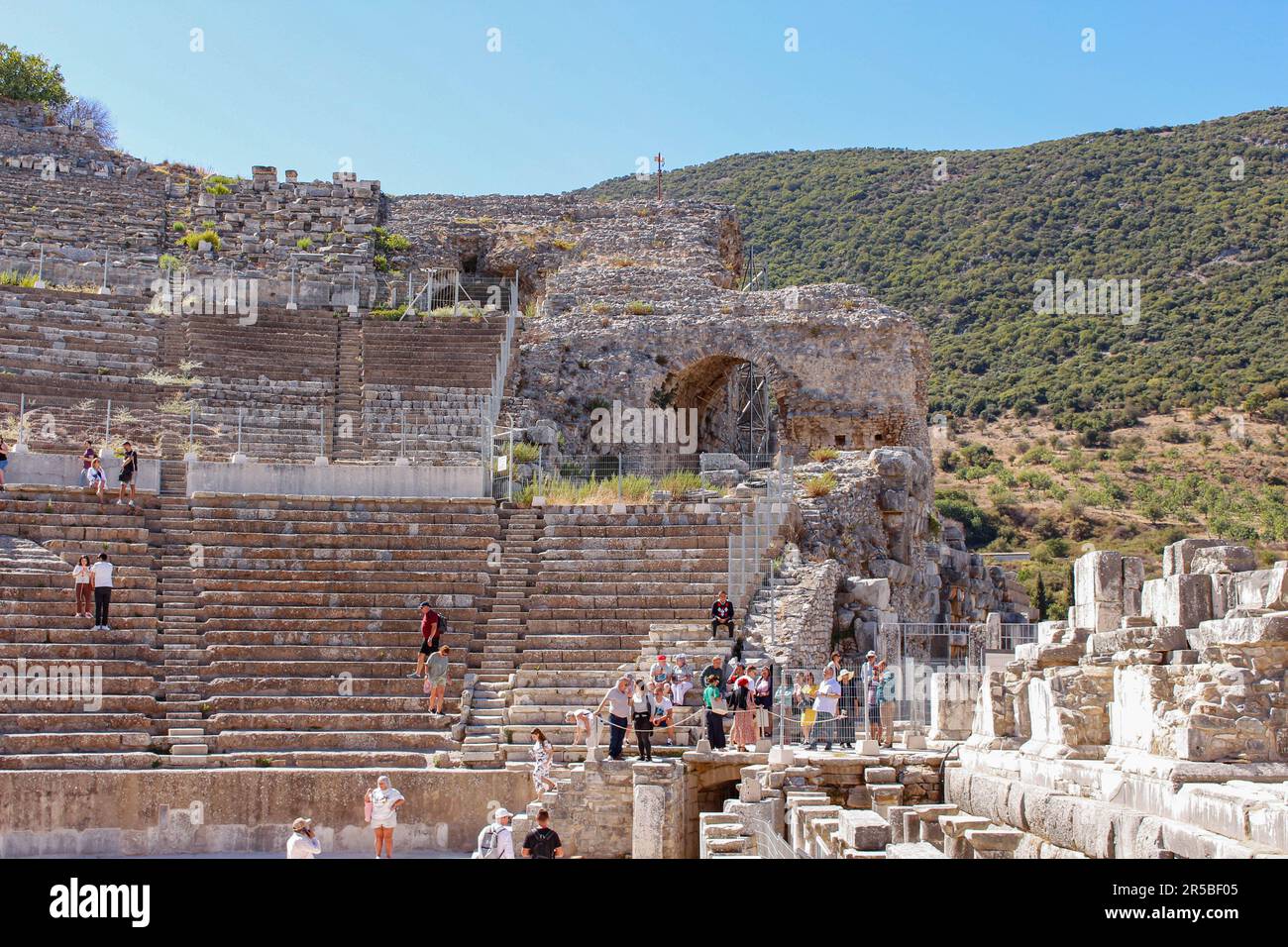 Ancient library of Celsus in Ephesus in Turkey. Ancient architectural ...