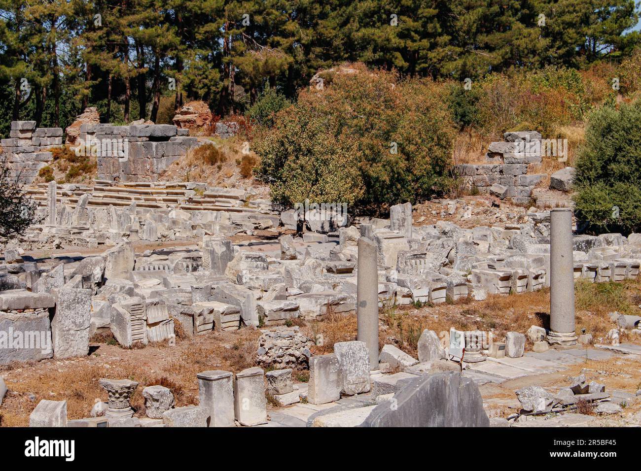 Ancient library of Celsus in Ephesus in Turkey. Ancient architectural ...