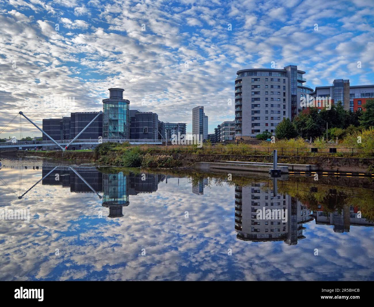 UK, West Yorkshire, Royal Armouries Museum, Leeds Dock, River Aire and ...