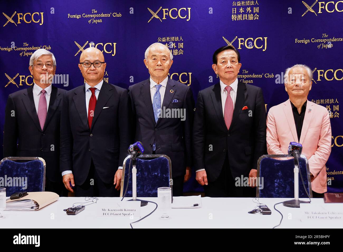 June 2, 2023, Tokyo, Japan: Takakazu Uchiyama (2nd R) Former Chairman ...