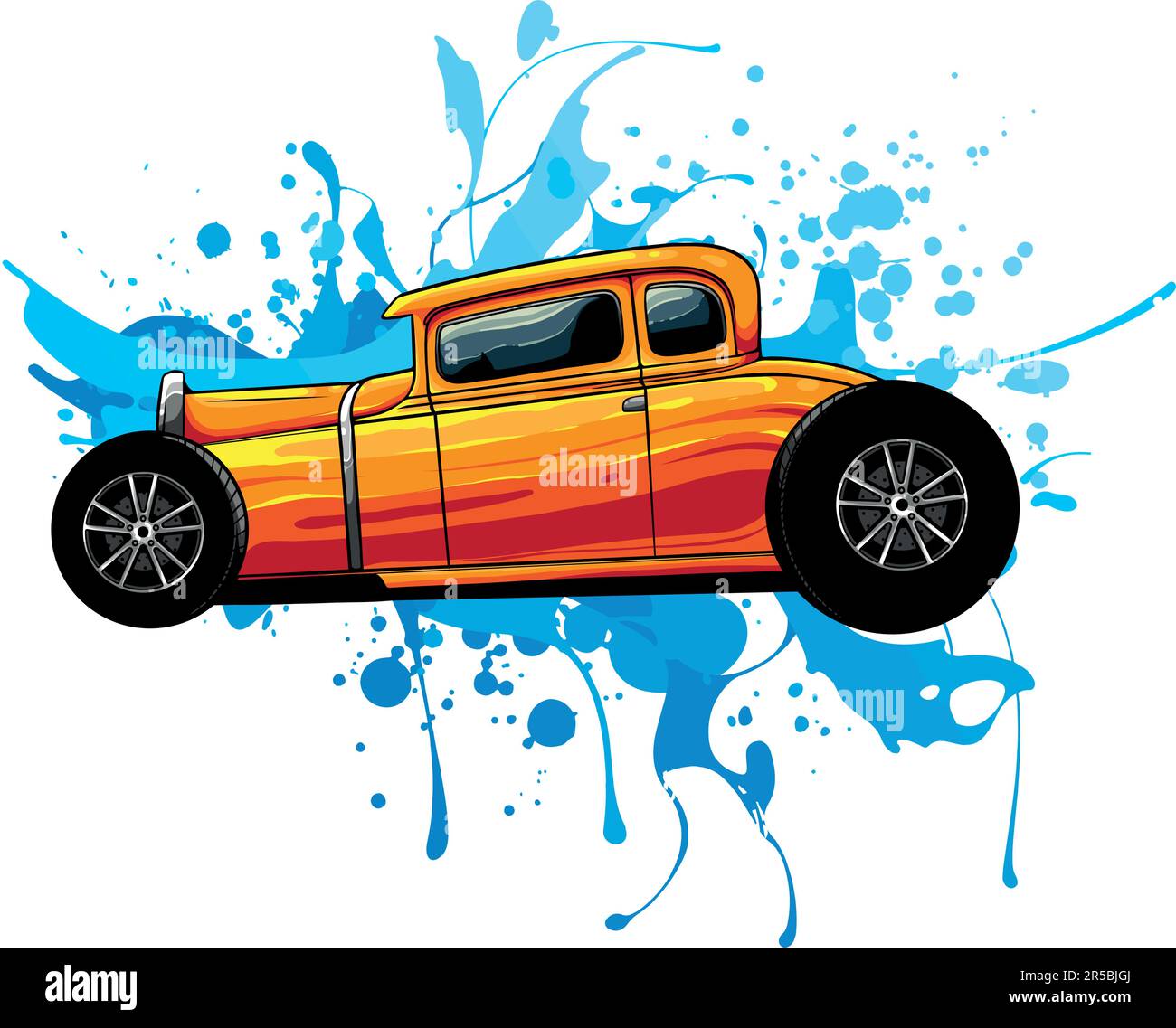 vector illustration of Classic Custom Rod Car Stock Vector Image & Art ...