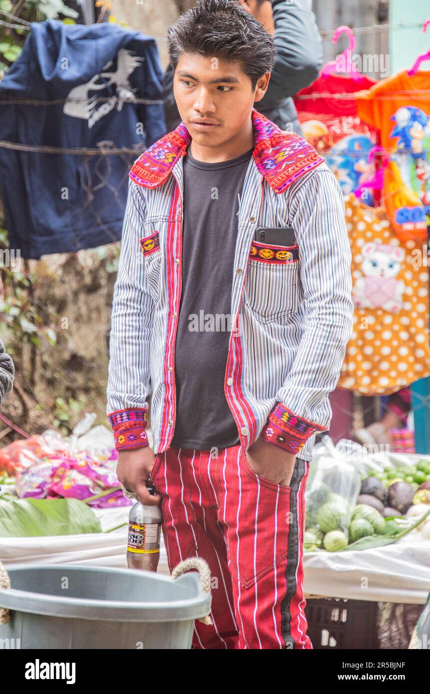 Men in colorful traditional dress, Todos Santos Cuchumatán ...