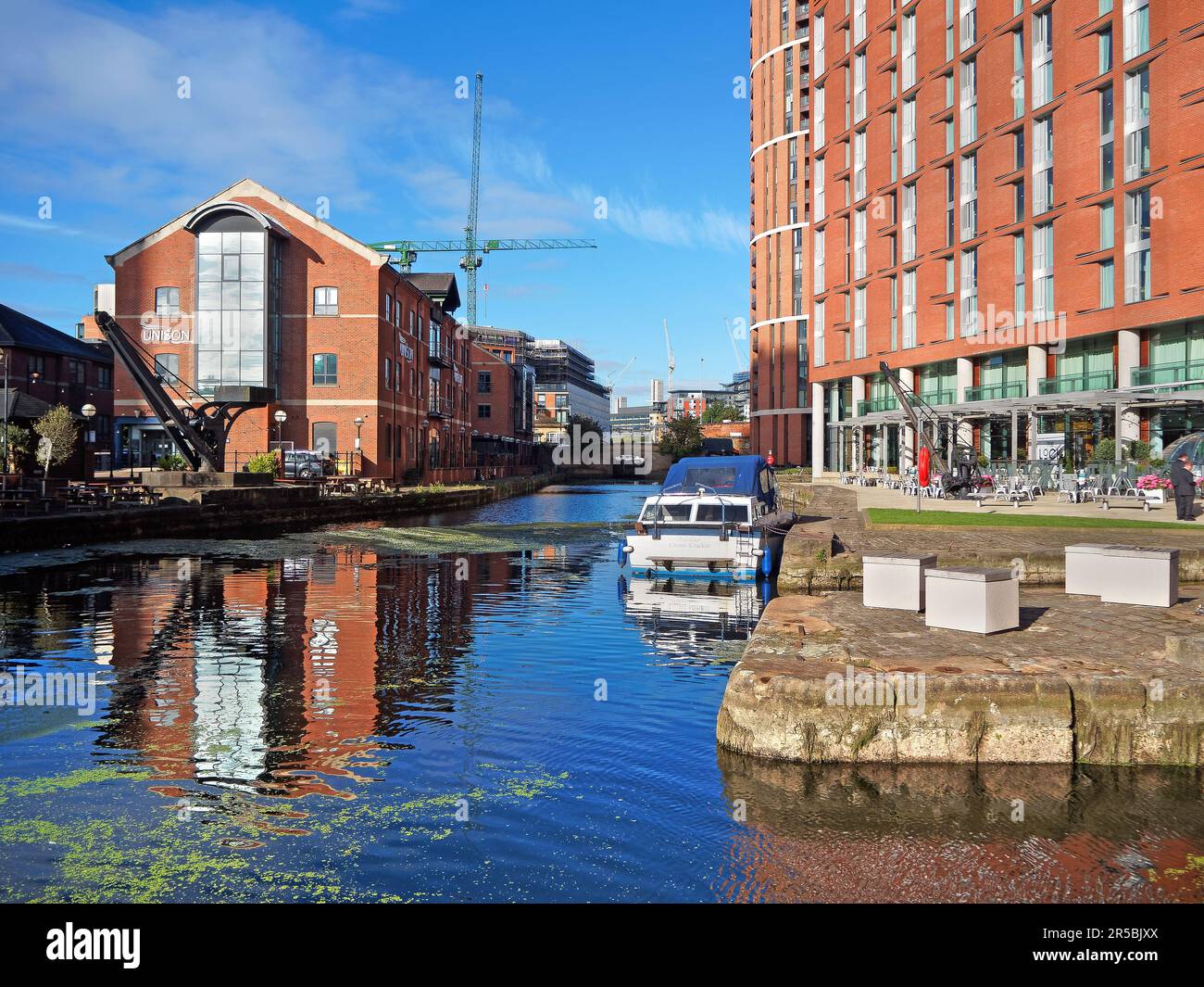 UK,West Yorkshire,Leeds, Candle House and Leeds Hilton next to the ...