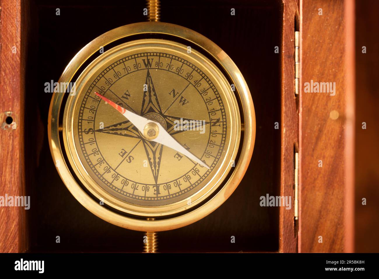 Retro wooden navigational compass hi-res stock photography and images ...