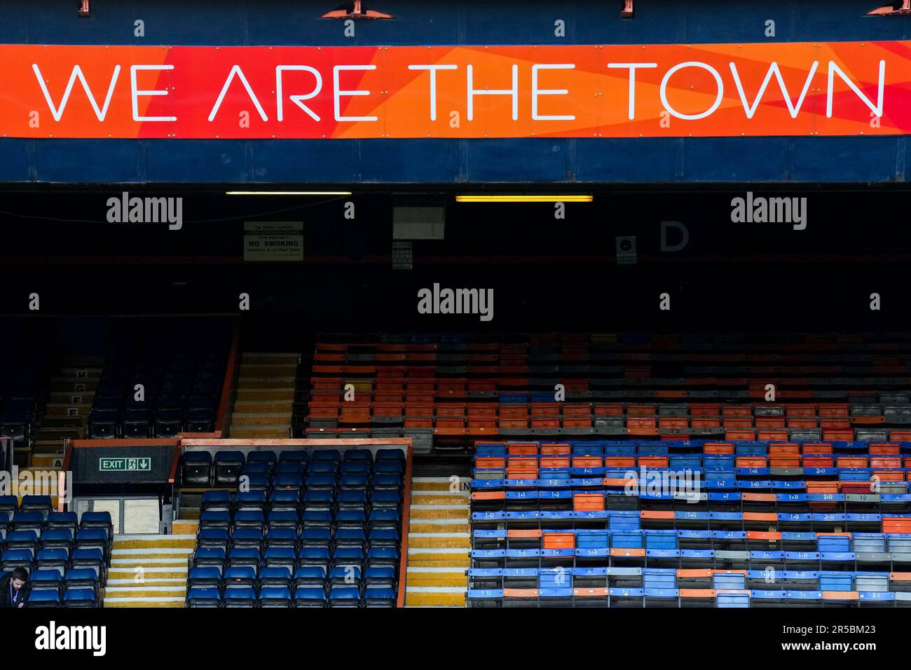 Luton, UK. 29th May, 2023. General view inside Kenilworth Road Stadium ...
