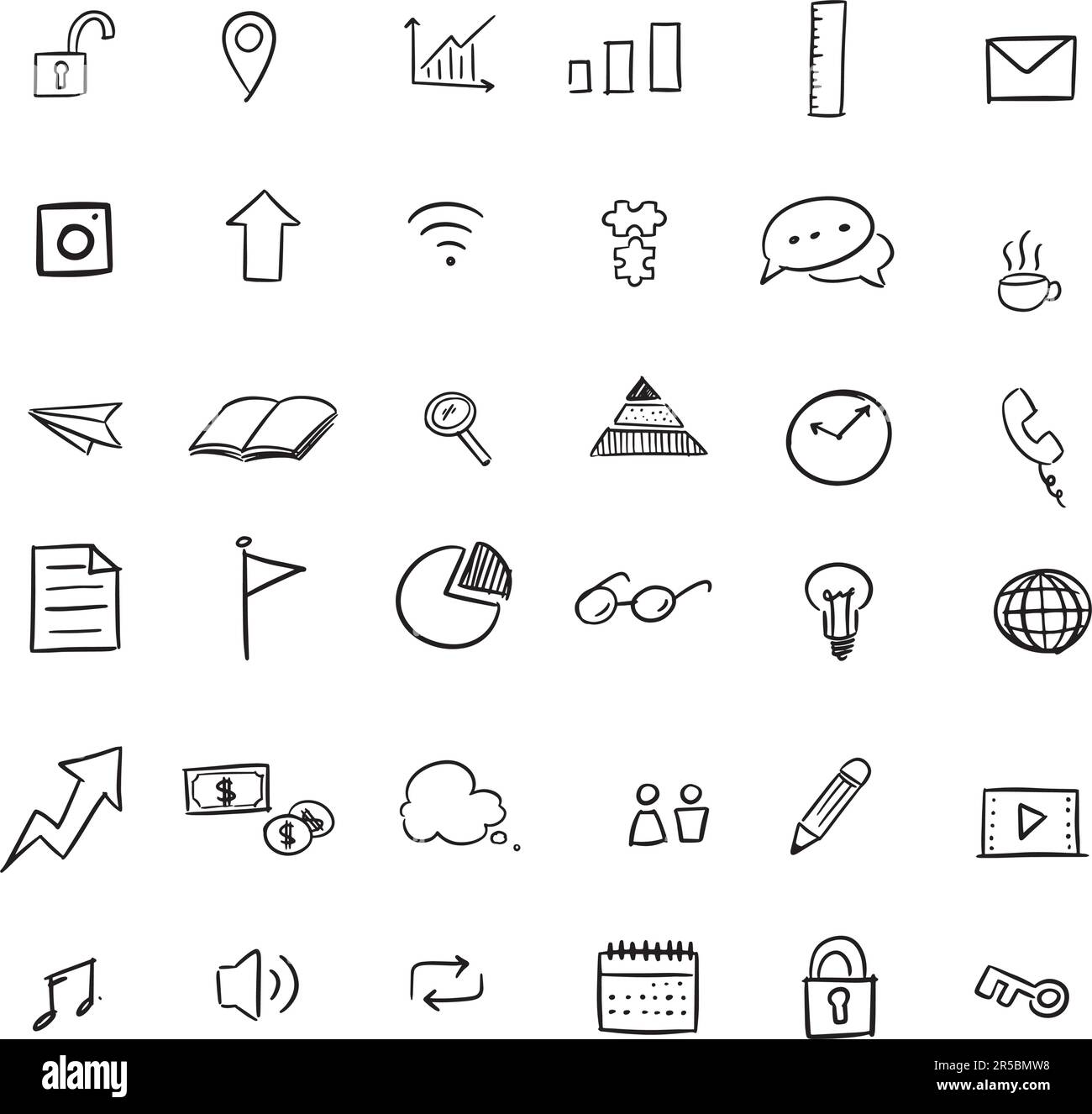 Hand Drawing Business Doodle Vector Flat Icon Stock Vector Image & Art ...