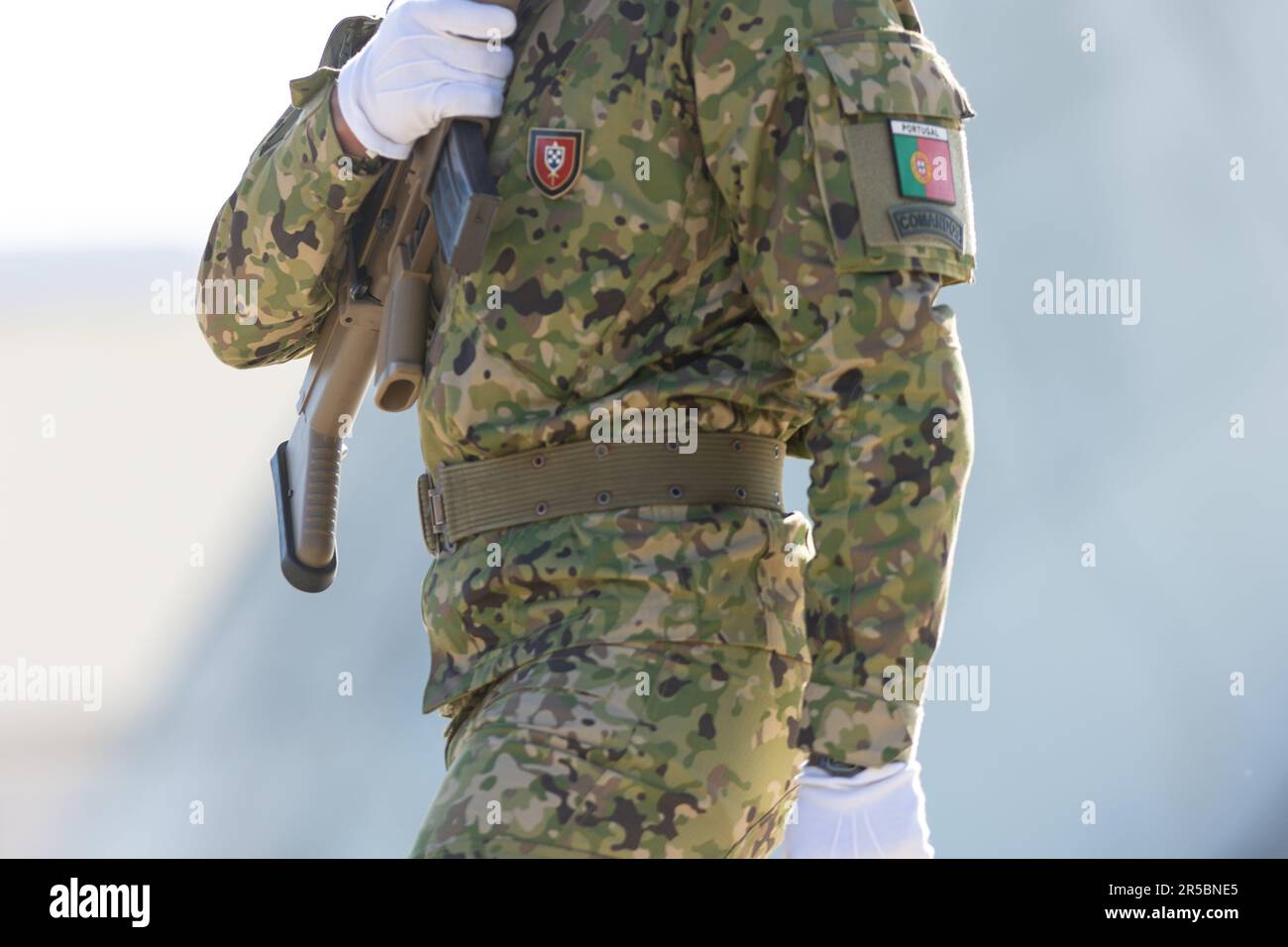 Portugal Commandos - special force soldier standing in uniform. Mid ...