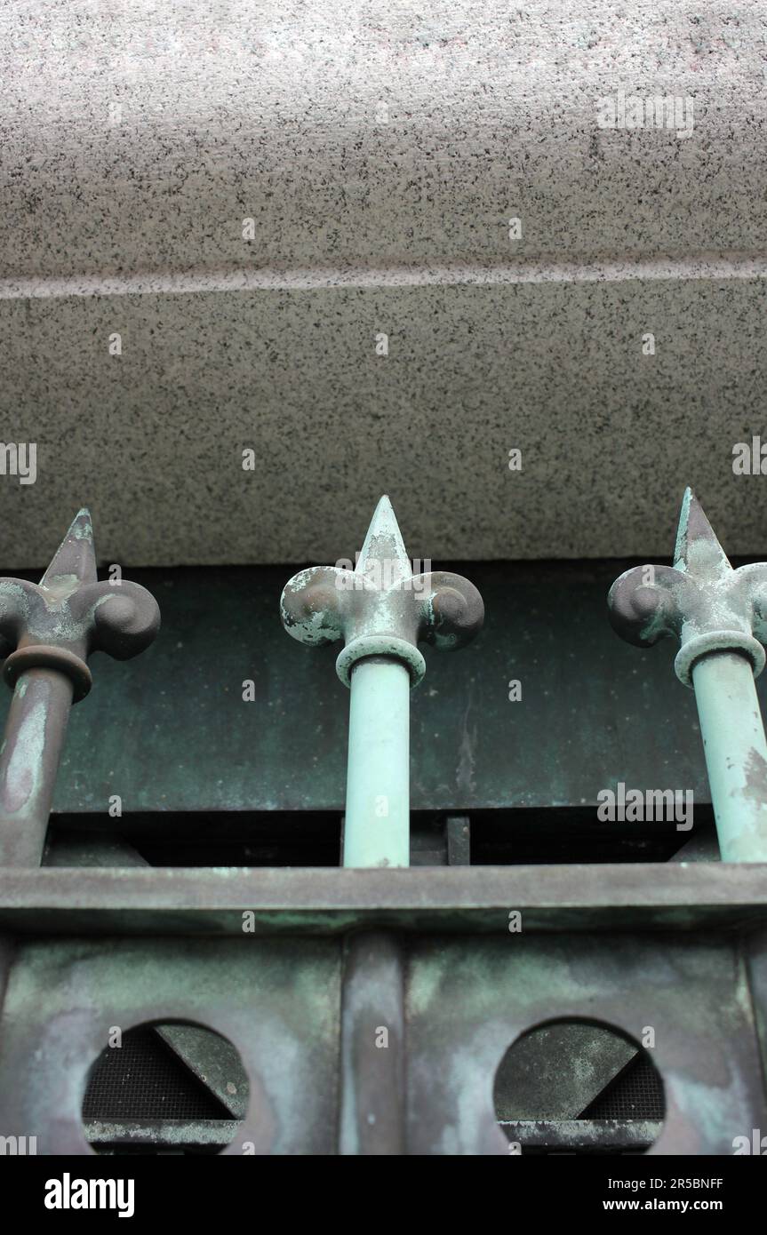 Beautiful decorative bars protecting a traditional medieval metal gate ...