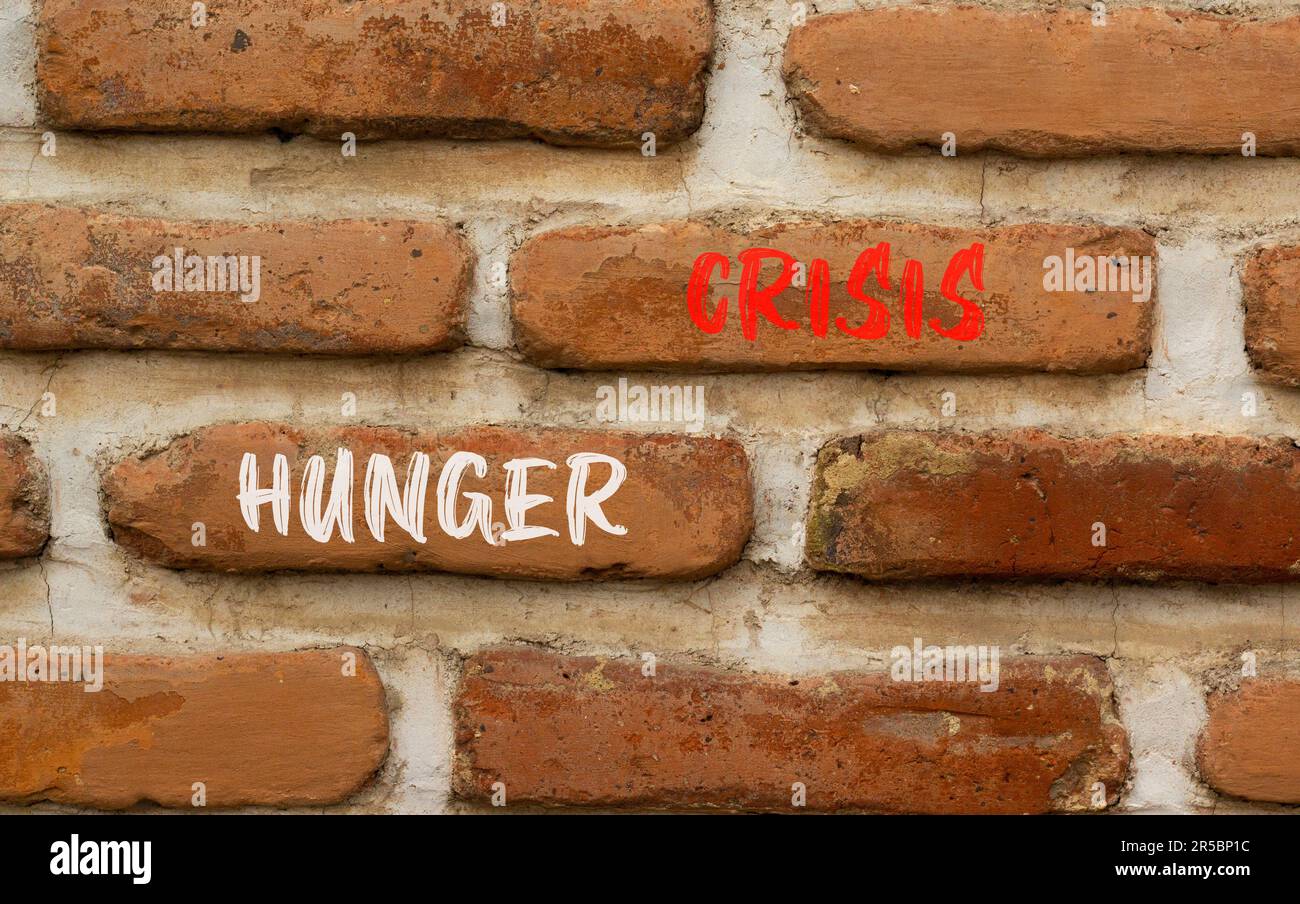 Hunger crisis symbol. Concept words Hunger crisis on beautiful brown ...
