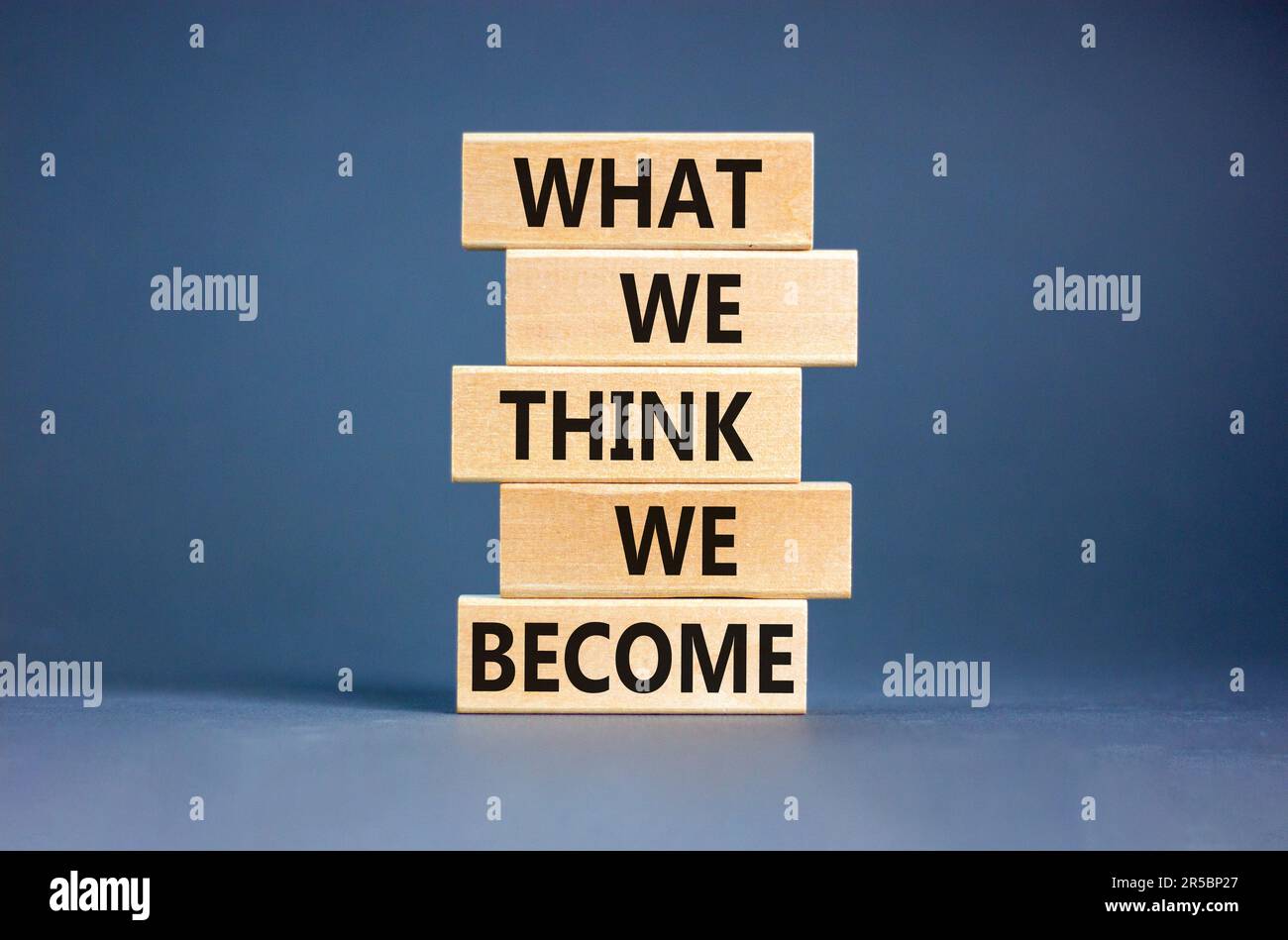 We become or think symbol. Concept word What we think We become on ...