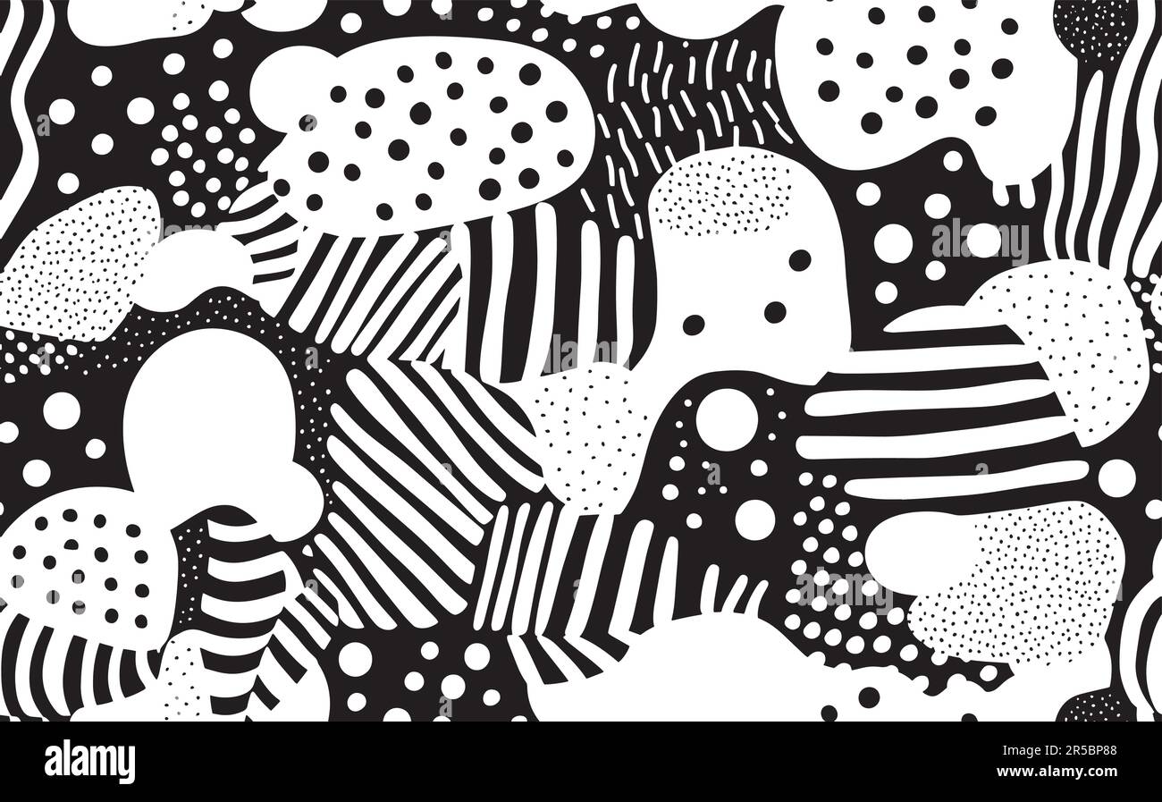 Simple black and white abstract seamless pattern Stock Vector Image ...