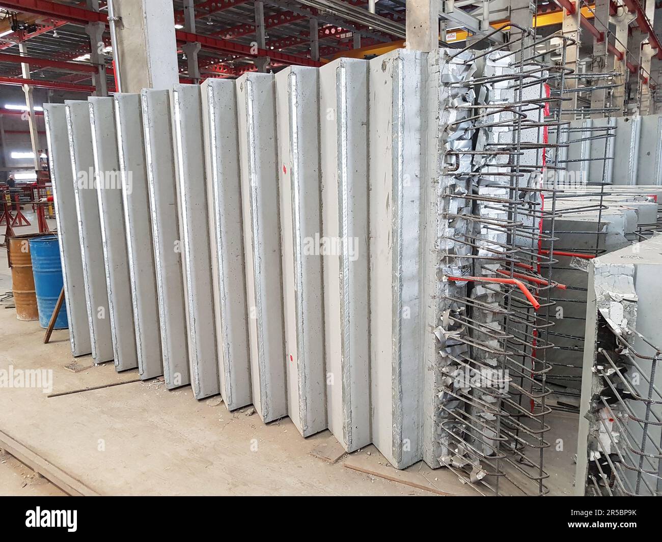 Picture of a finished precast concrete staircase in production with ...