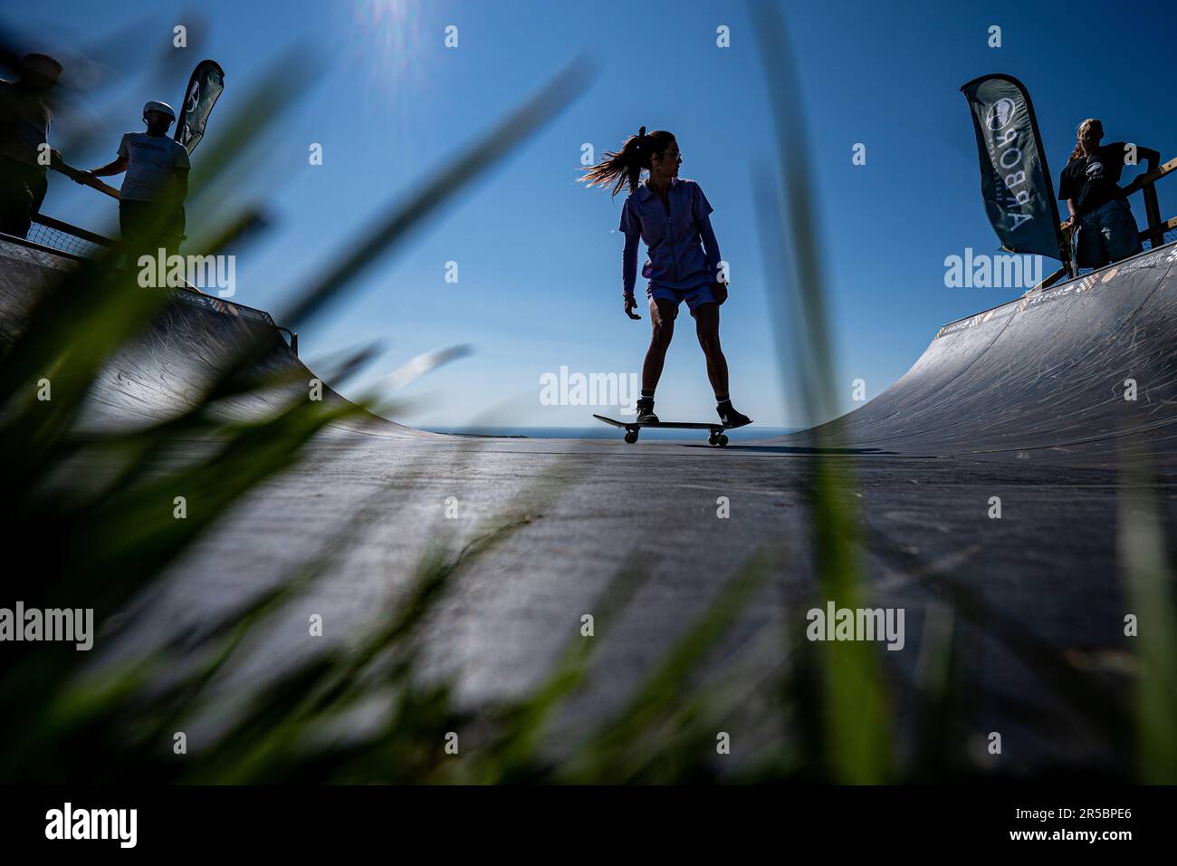 Skaters use the mini ramp at the Wavelength Spring Classic festival in ...