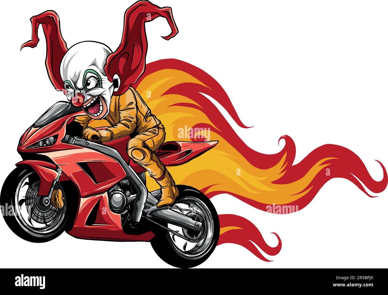 vector illustration joker Biker Motorcycle Rider racing Stock Vector ...
