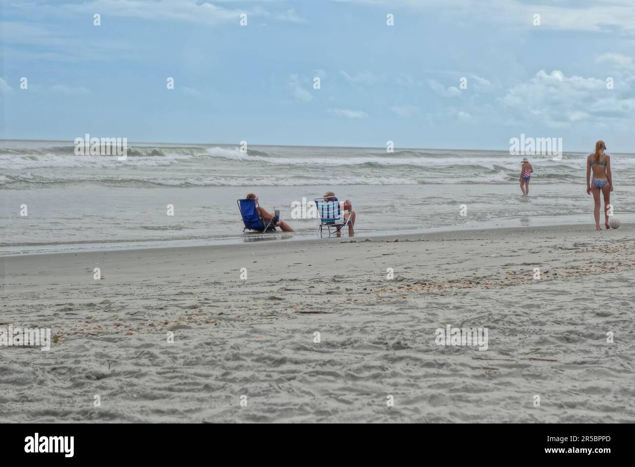 People swimming in the beautiful blue ocean of Myrtle Beach, South ...