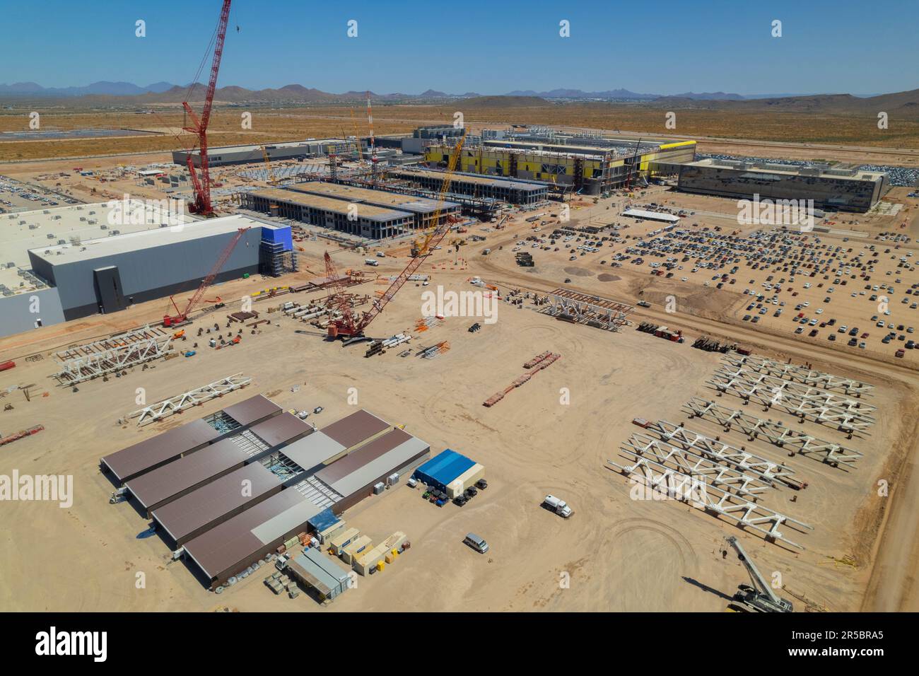An aerial view of Taiwan semiconductors Mega Factory under construction ...