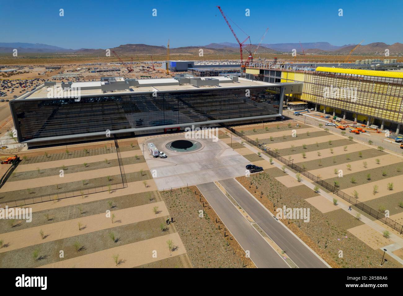 An aerial view of Taiwan semiconductors Mega Factory under construction ...