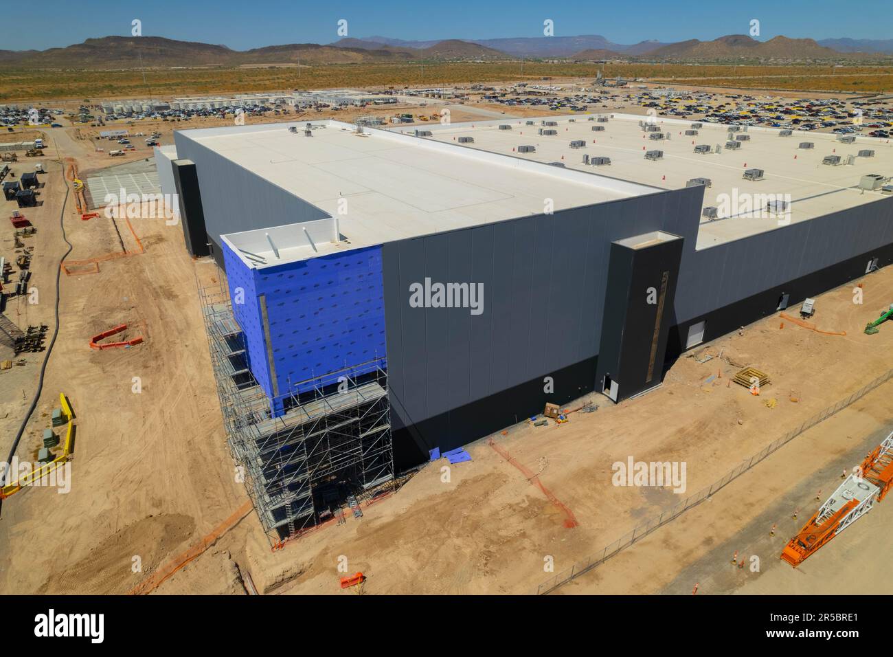 An aerial view of Taiwan semiconductors Mega Factory under construction ...