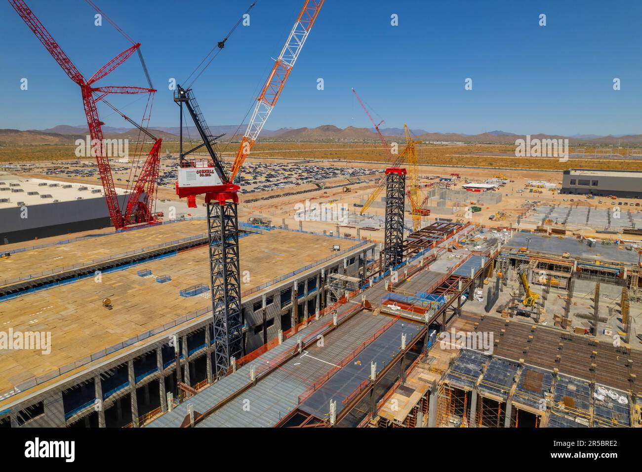 An aerial view of Taiwan semiconductors Mega Factory under construction ...