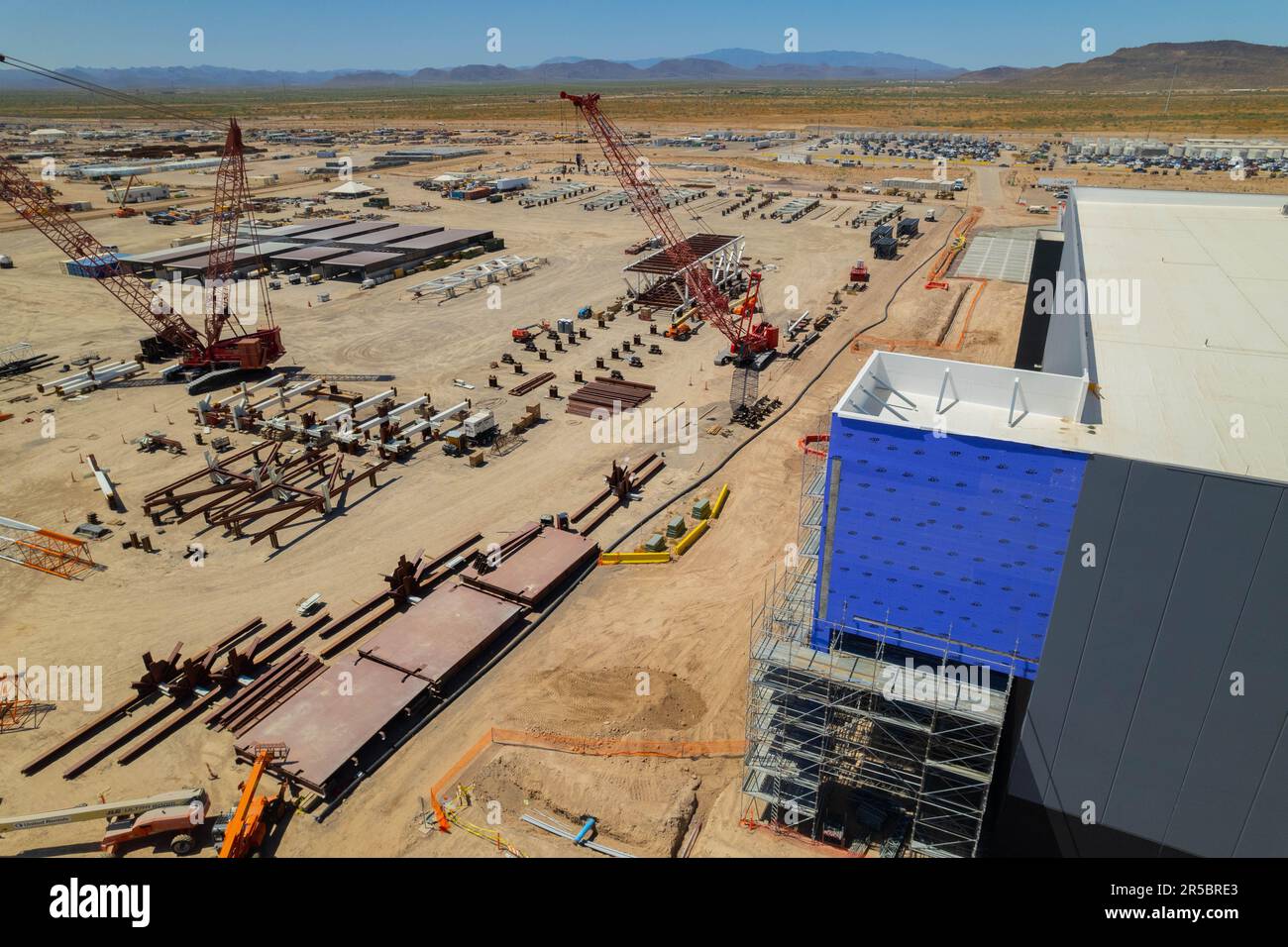 An aerial view of Taiwan semiconductors Mega Factory under construction ...