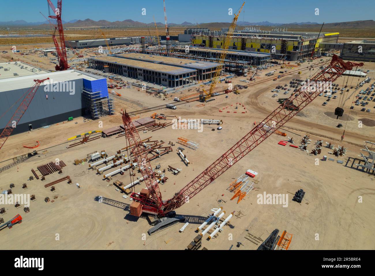 An aerial view of Taiwan semiconductors Mega Factory under construction ...