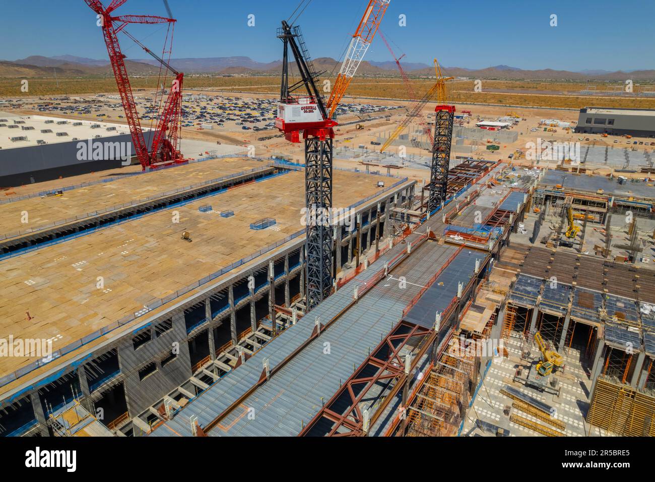 An aerial view of Taiwan semiconductors Mega Factory under construction ...