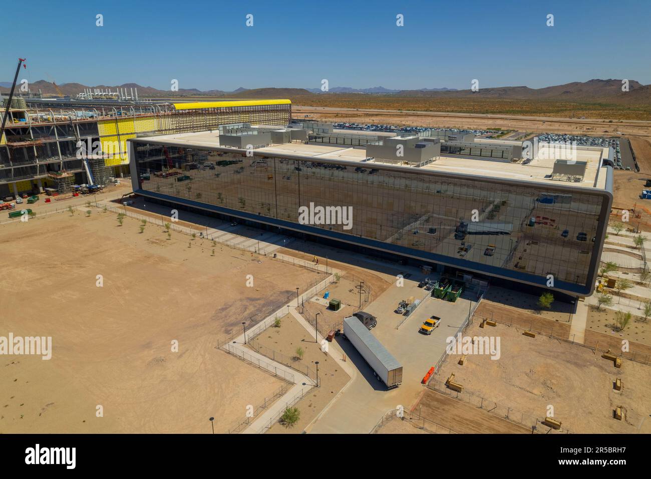 An aerial view of Taiwan semiconductors Mega Factory under construction ...