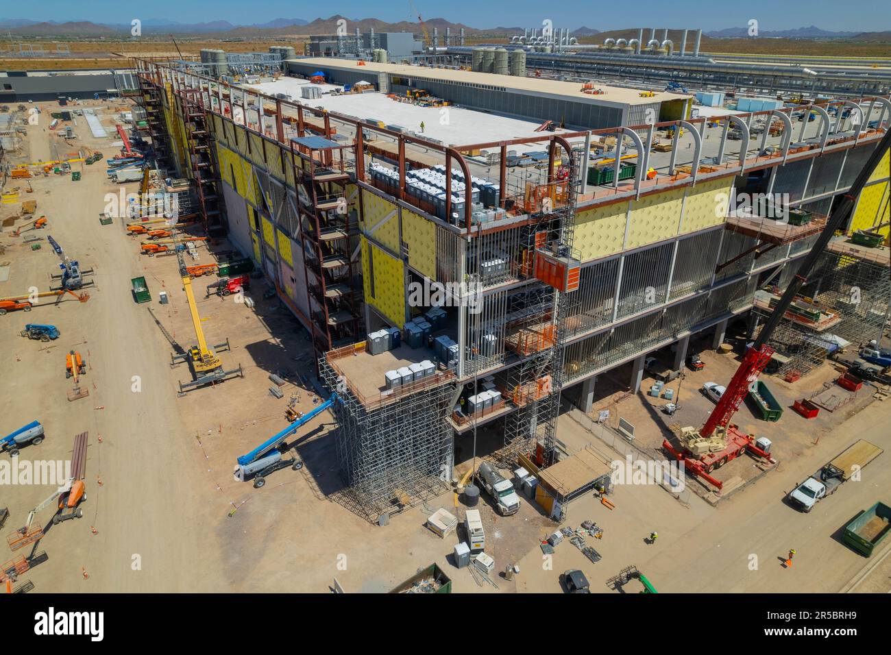 An aerial view of Taiwan semiconductors Mega Factory under construction ...