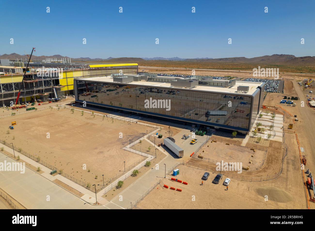 An aerial view of Taiwan semiconductors Mega Factory under construction ...