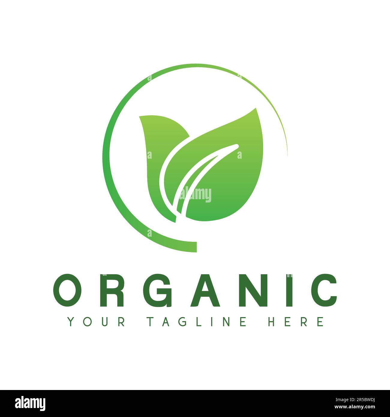 Organic Plants Logo Design Vegan Food Logotype Green Natural Leaf Icon ...