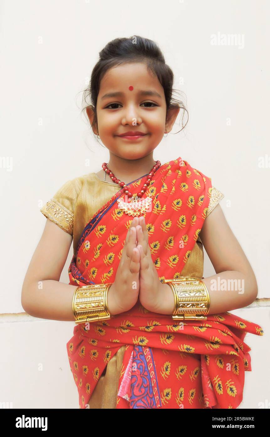 Guwahati, Assam, India - April 15, 2022 : A little girl celebrating ...