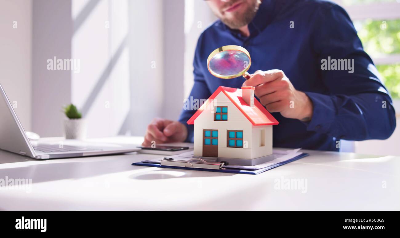 Real Estate House Appraisal And Inspection. Checking Home Stock Photo ...