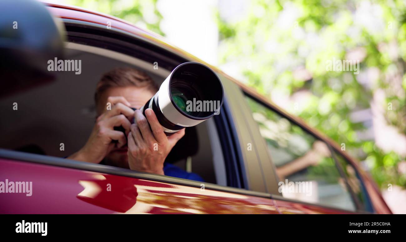 Private investigator in car hi-res stock photography and images - Alamy
