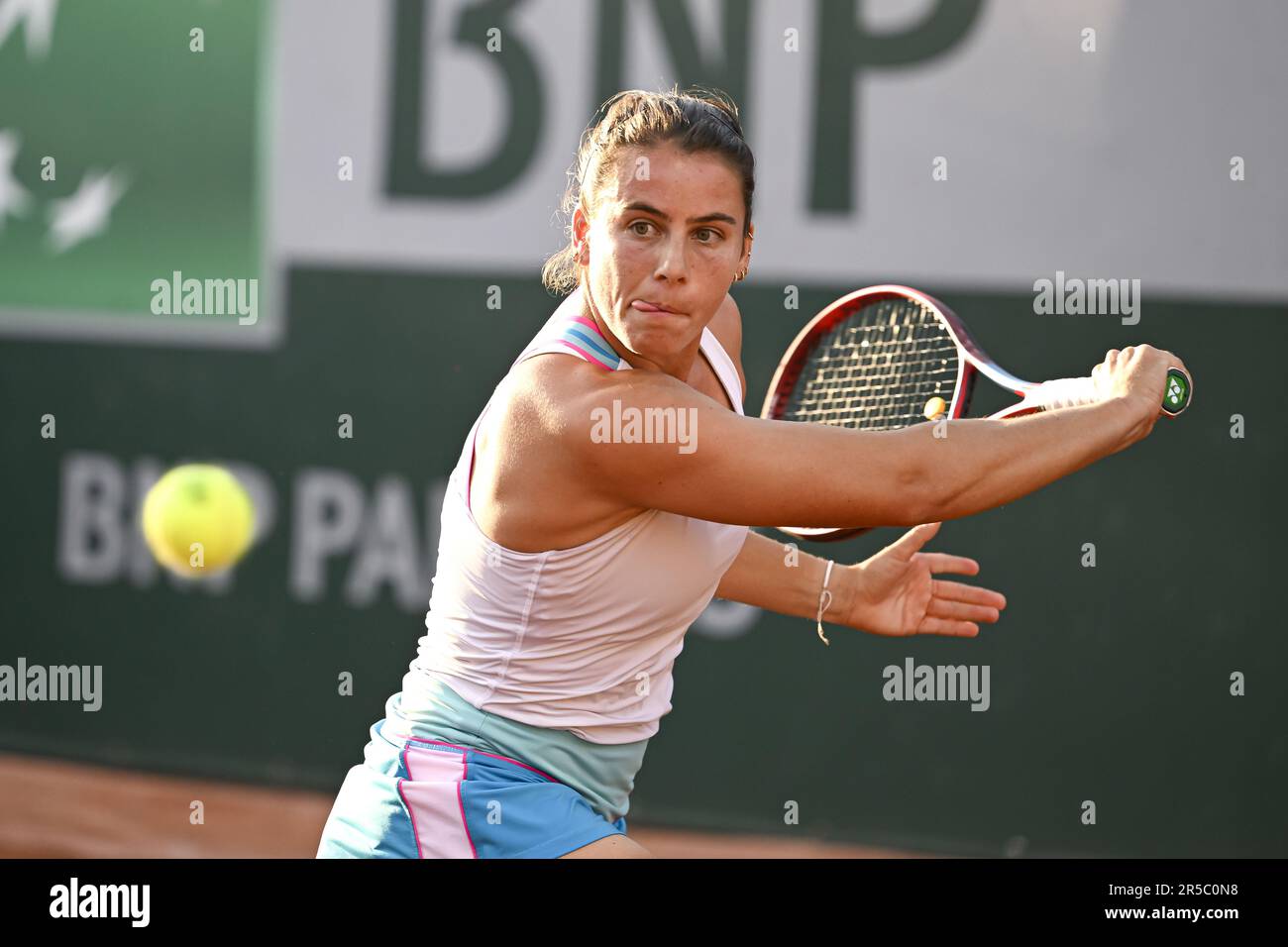 Emma Navarro of USA during the French Open, Grand Slam tennis ...