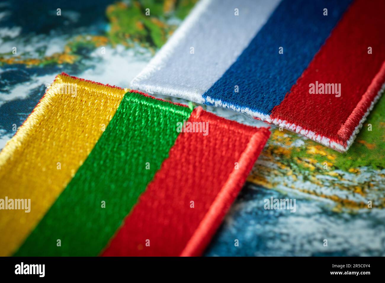 Flags of Russia and Lithuania, Concept, Tense diplomatic and economic ...
