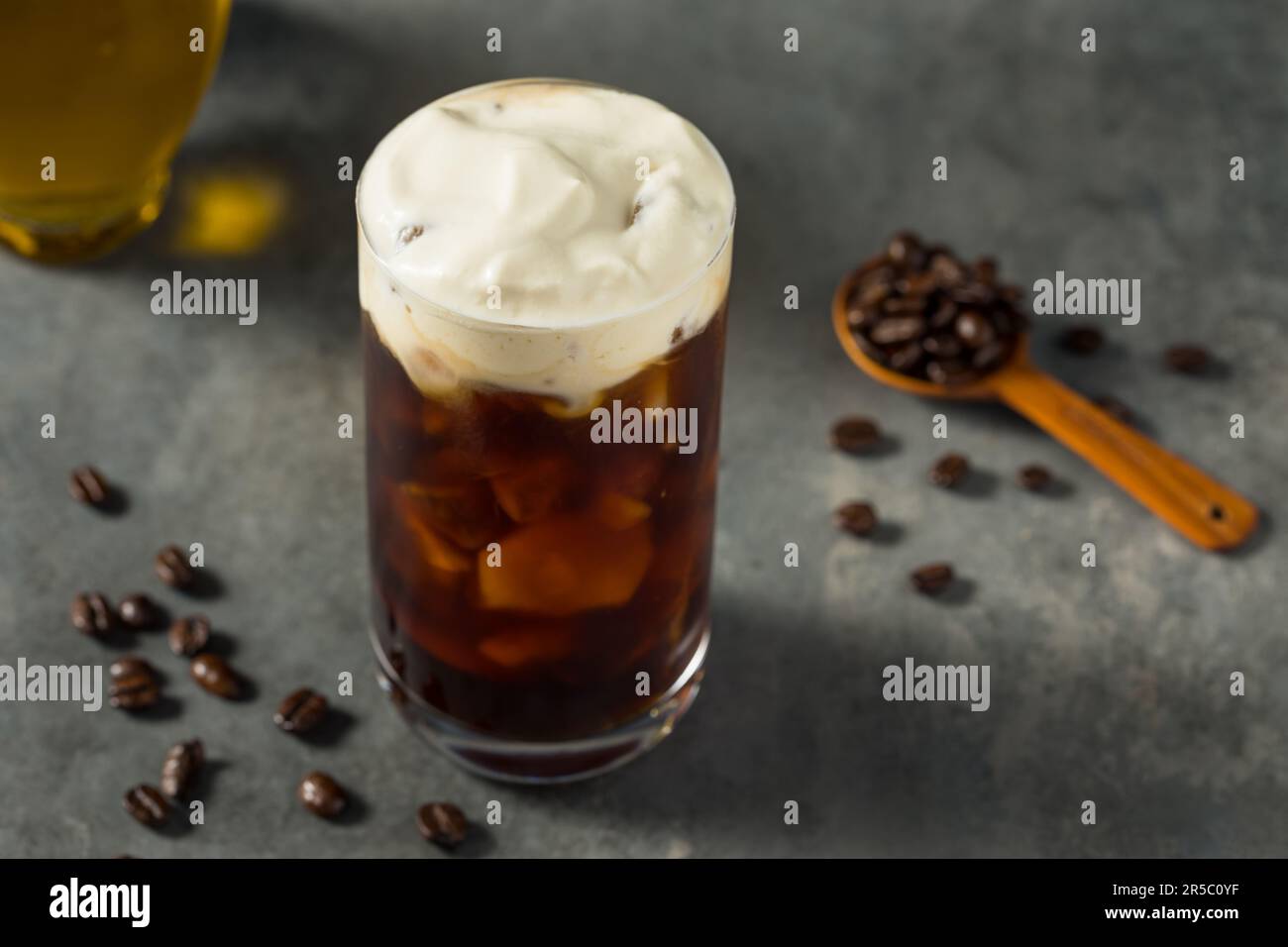 Cold Oleato Olive Oil Iced Coffee in a Cup Stock Photo - Alamy