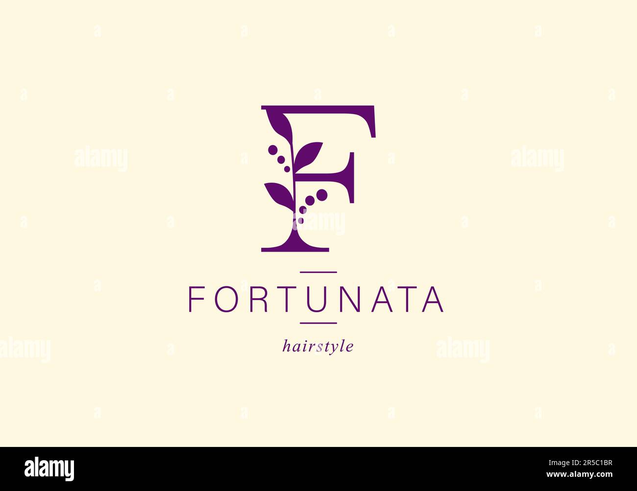 Logo, capital letter f. Monogram of Botanical Minimalistic, Initial ...