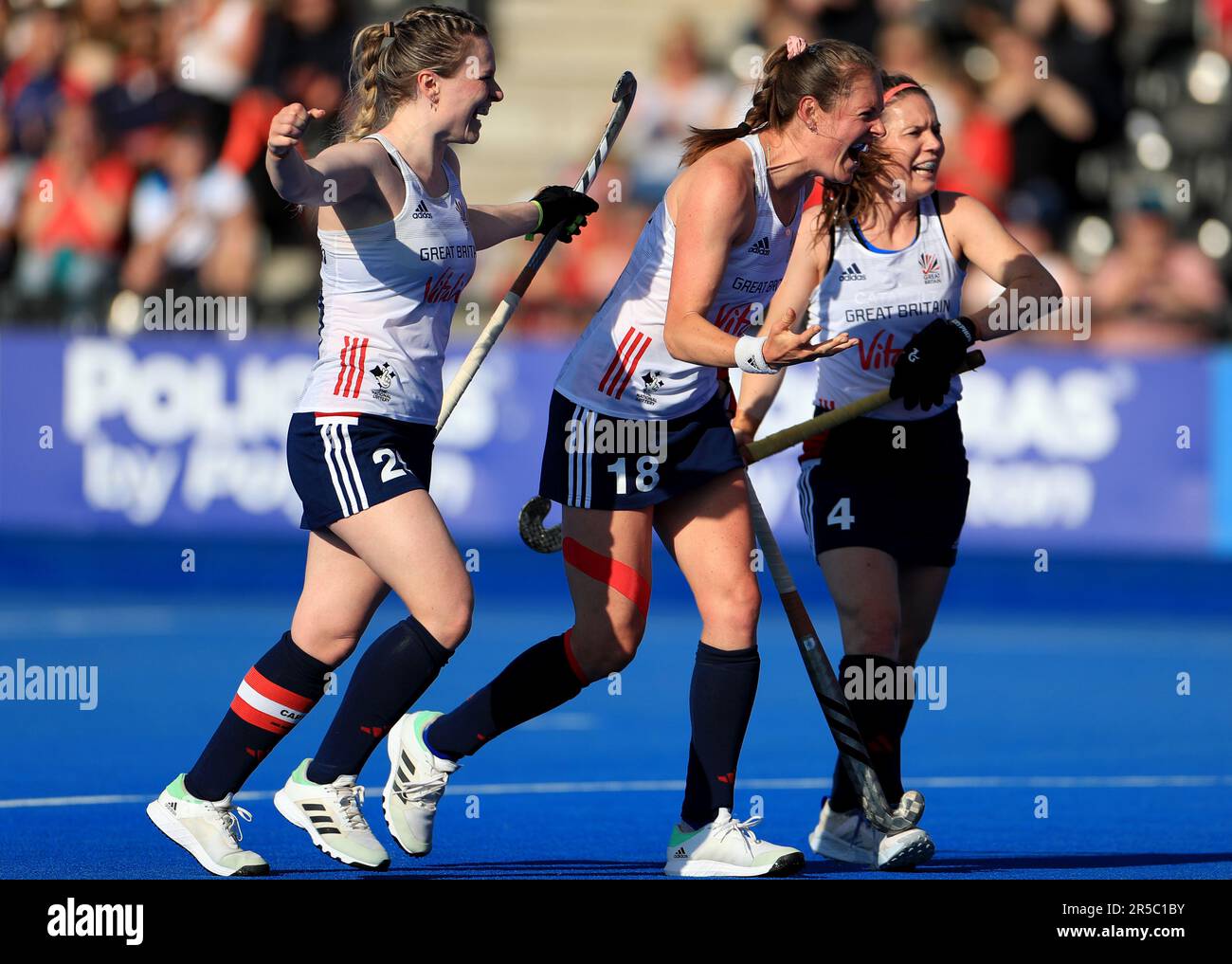 Great Britain's Hollie Pearne-Webb, Giselle Ansley and Laura Unsworth ...