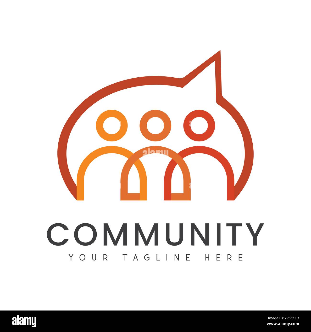 Community Logo Design Human Group Talk Business Logotype Stock Vector ...