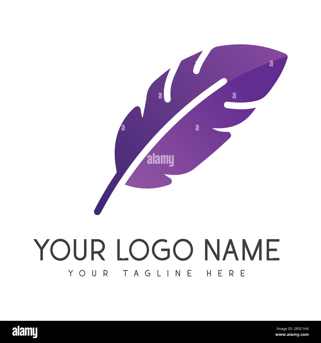 Feather Pen Logo Design Writing Logotype Stock Vector Image & Art - Alamy