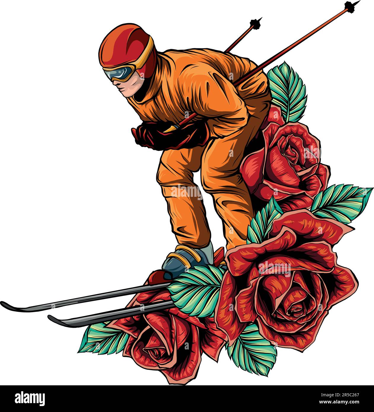 Women on ski slope Stock Vector Images - Alamy