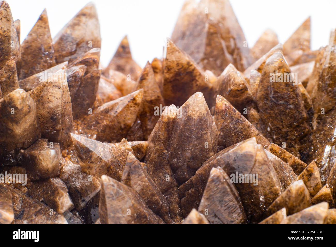 A high-resolution close-up image of a brown crystal with intricate ...