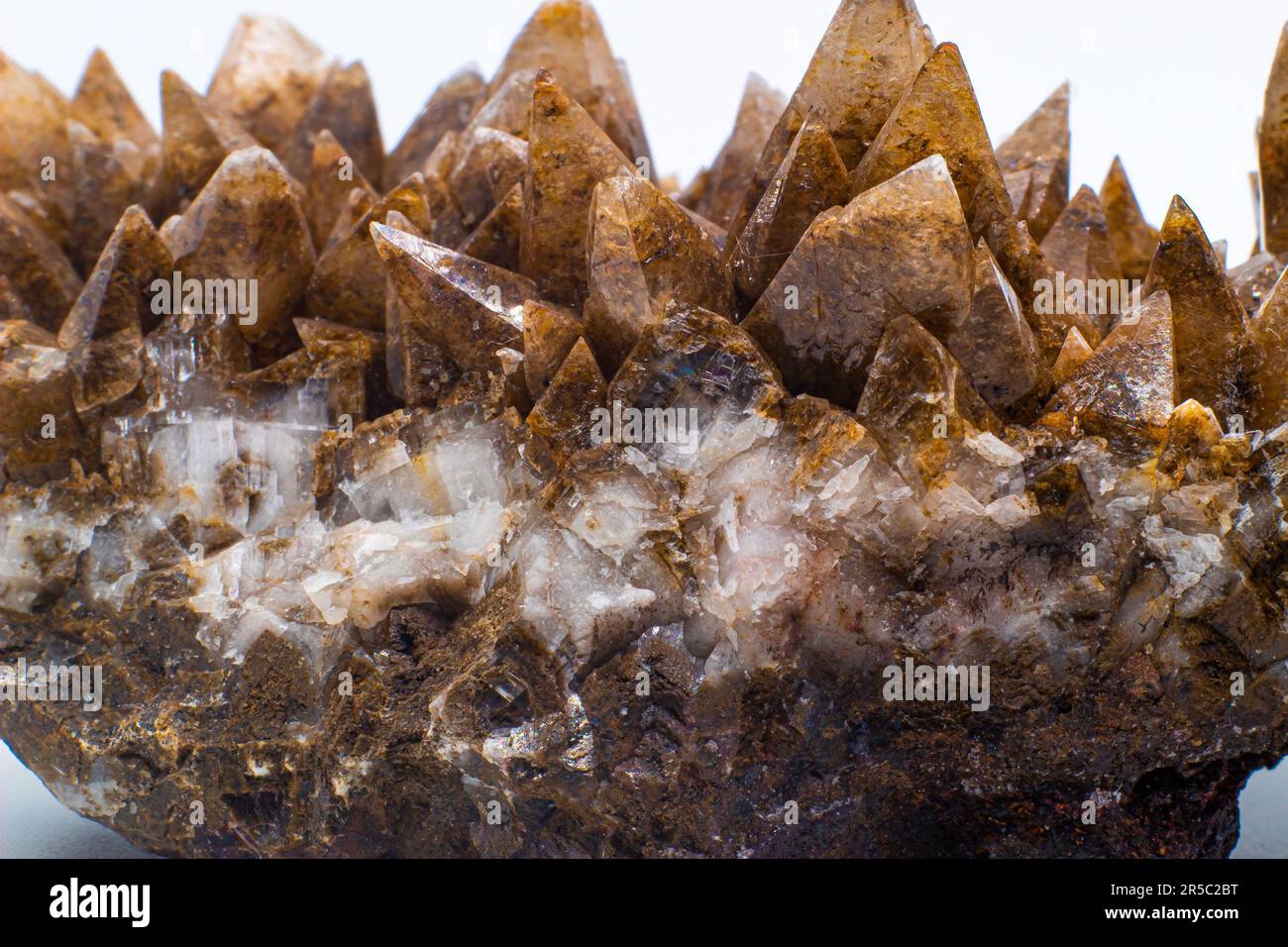 A high-resolution close-up image of a brown crystal with intricate ...