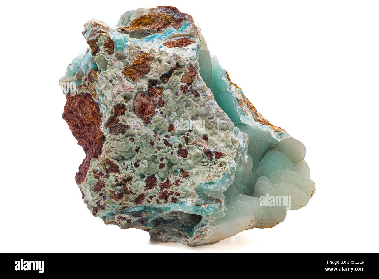 This striking closeup image features a beautiful crystal in a rich ...